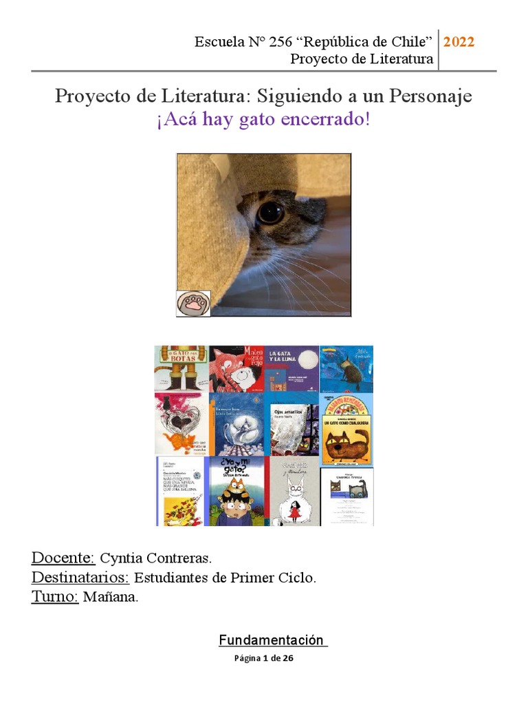 Proyecto de Literatura: Siguiendo A Un Personaje: ¡Acá Hay Gato ...