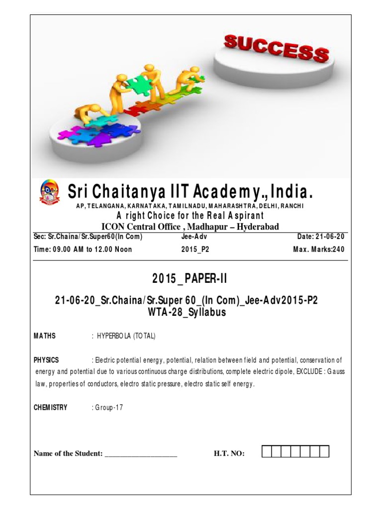 JEE Advanced 2015 Paper II Overview | PDF | Chlorine | Iodine