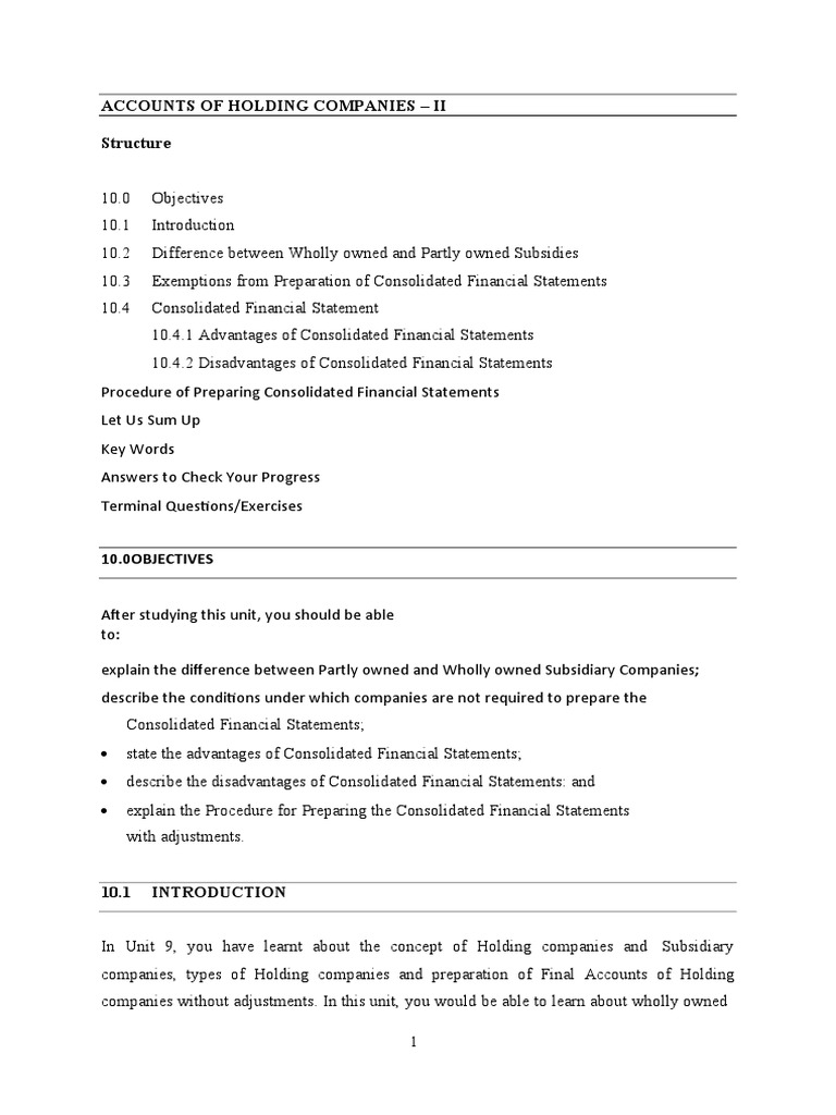 Holding Notes 2 | PDF | Equity (Finance) | Balance Sheet