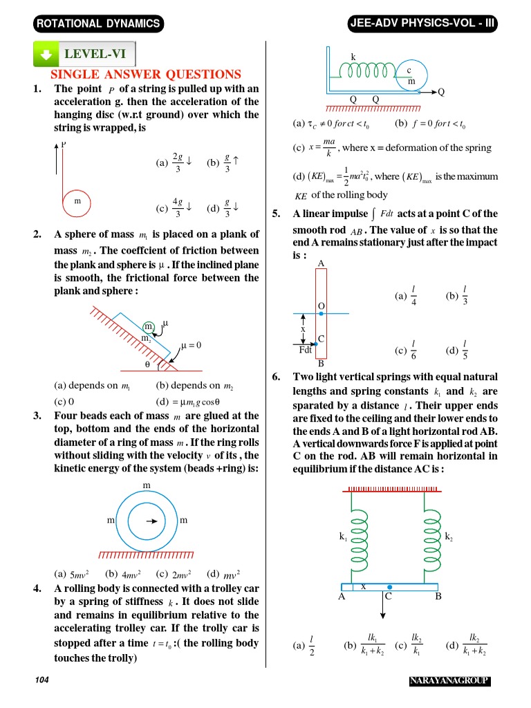 1d Rotational Dynamics L 6 104 128 Pdf Rotation Around A Fixed Axis Torque