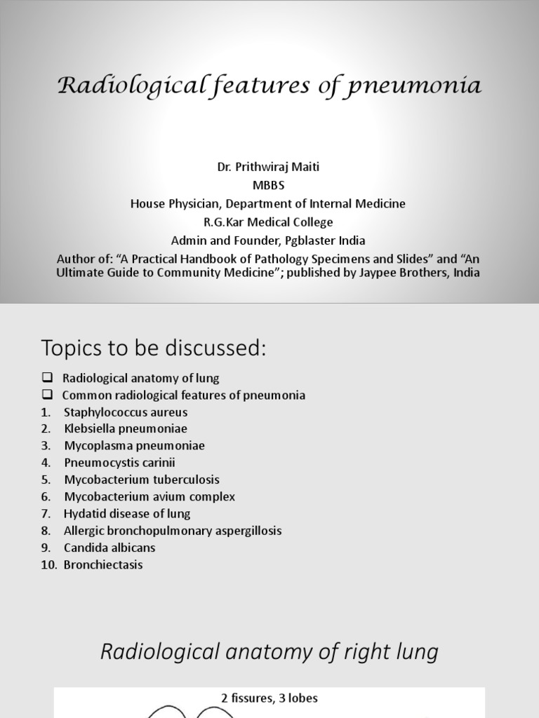 Radiological Features of Pneumonia | PDF | Pneumonia | Lung