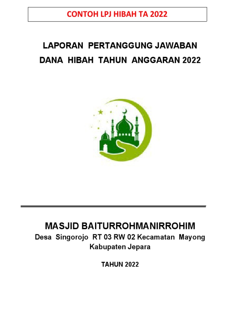 Contoh LPJ Hibah 2022 | PDF