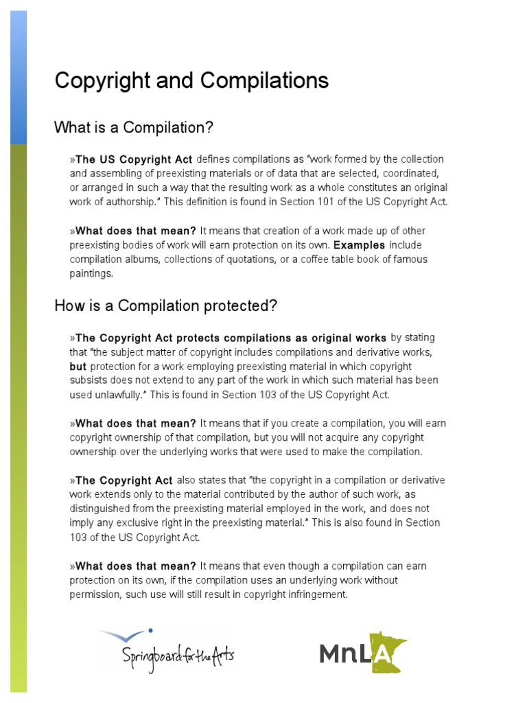 Copyrights and Compilations | PDF | Copyright | Copyright Law Of The ...