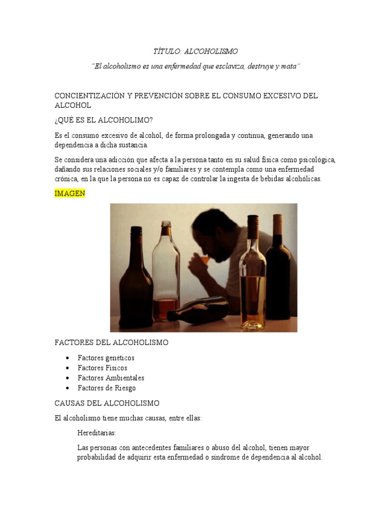 Alcoholisma Ptr. Mario | PDF | Alcoholismo | Abuso de alcohol