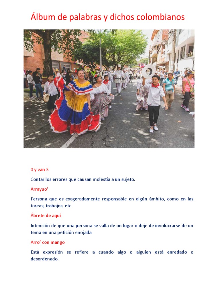 Álbum de Palabras y Dichos Colombianos | PDF