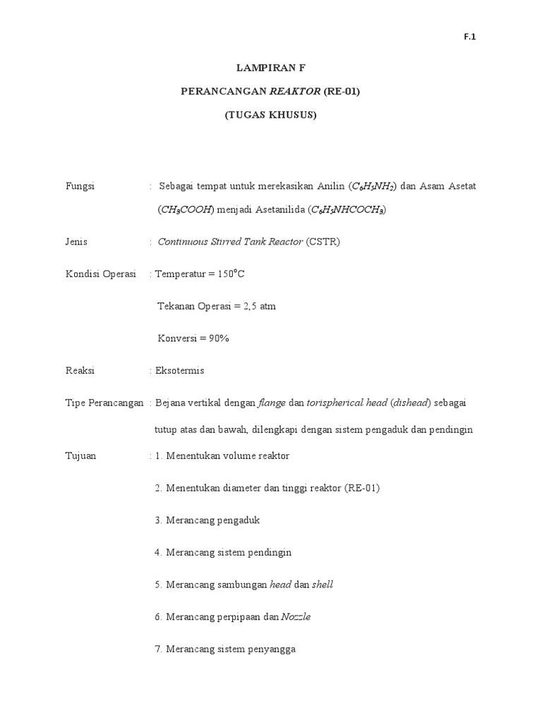 LAMPIRAN F Tugas Khusus (RE-01) | PDF