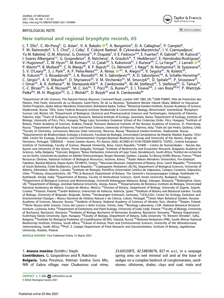 New National and Regional Bryophyte Records, 65: Journal of Bryology ...