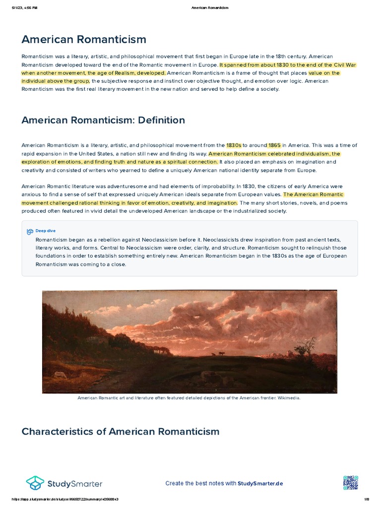 13 - American Romanticism | PDF | Romanticism | Walden