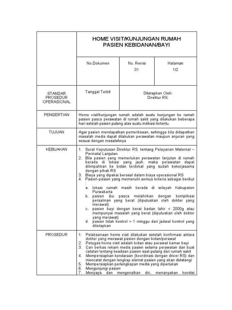 SOP Home Visite | PDF