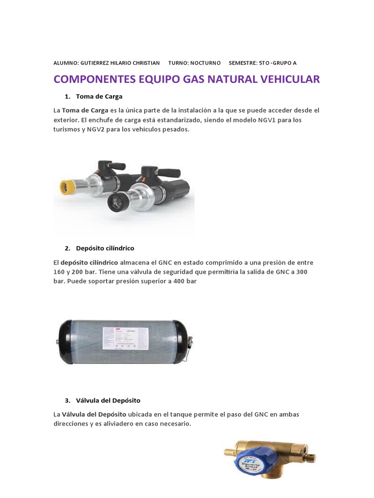 Componentes Equipo Gas Natural Vehicular | PDF