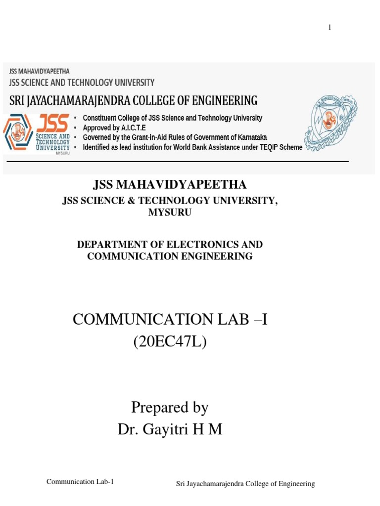 Comm Lab I CAM With Manual 20EC 47L | PDF | Frequency Modulation | Detector (Radio)