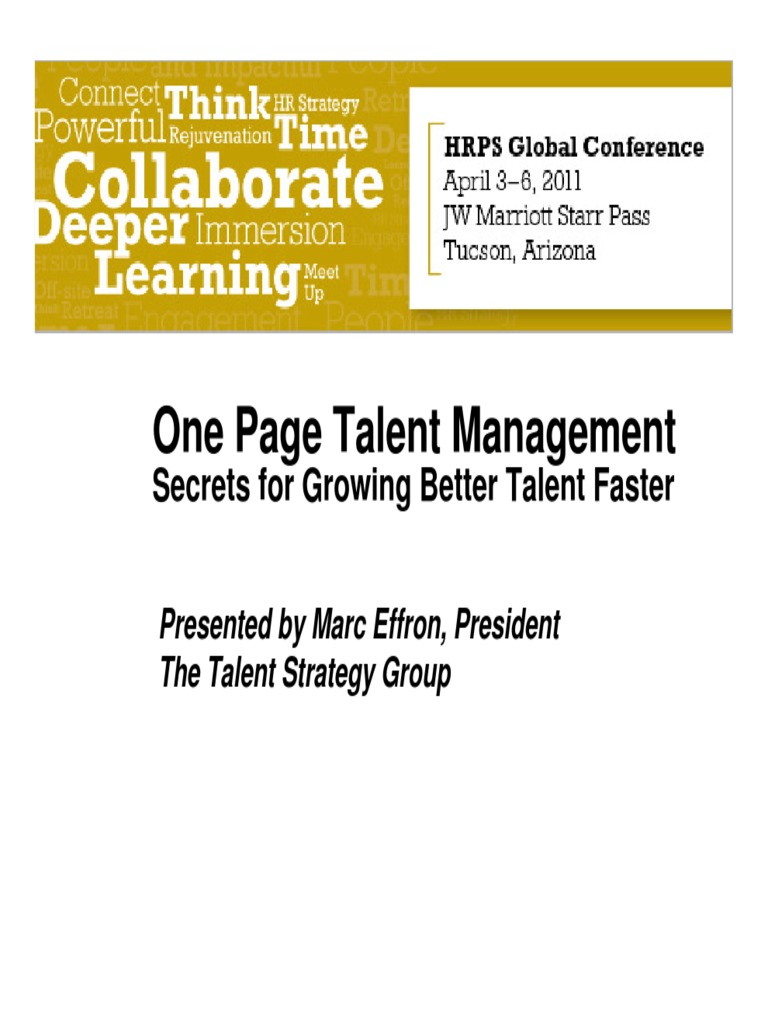 One Page Talent Management | PDF | Goal | Talent Management