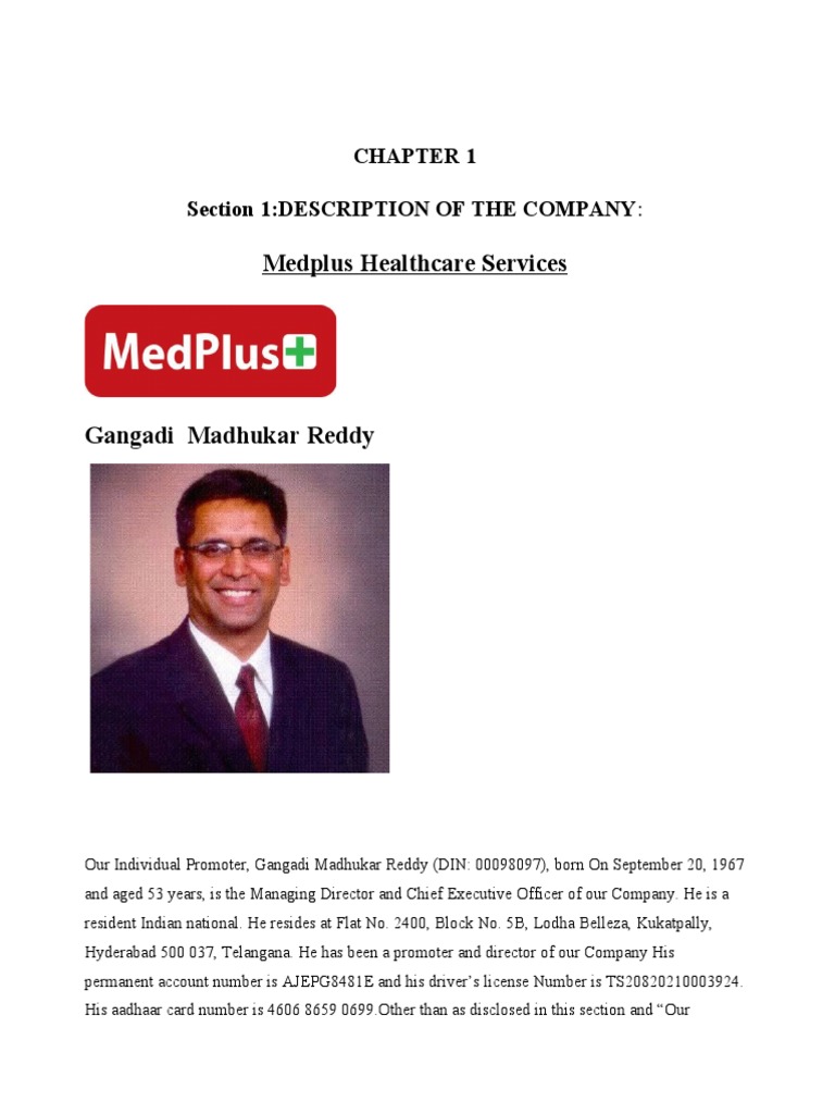 MedPlus Report (TARUN.N) | PDF | Health Care | Supply Chain