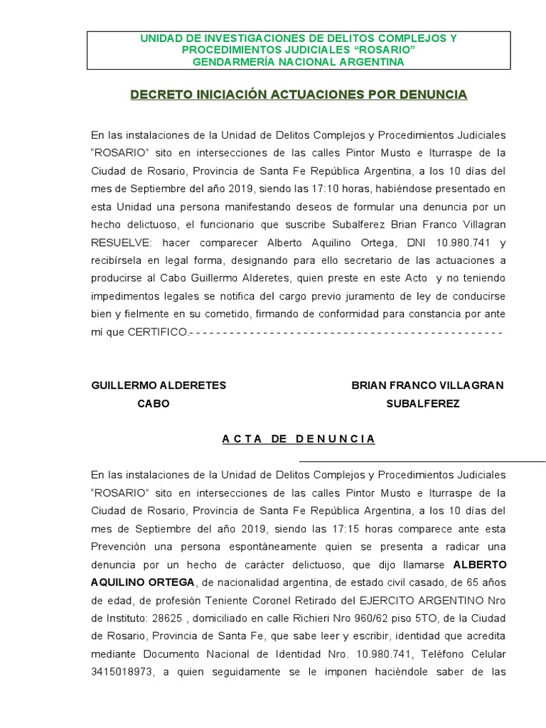 Denuncia Modelo | PDF