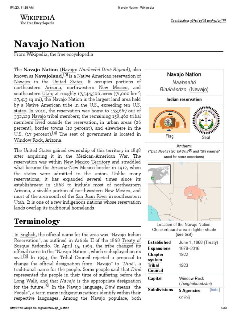 Navajo Nation: Terminology | PDF | Navajo Nation | Indian Reservation