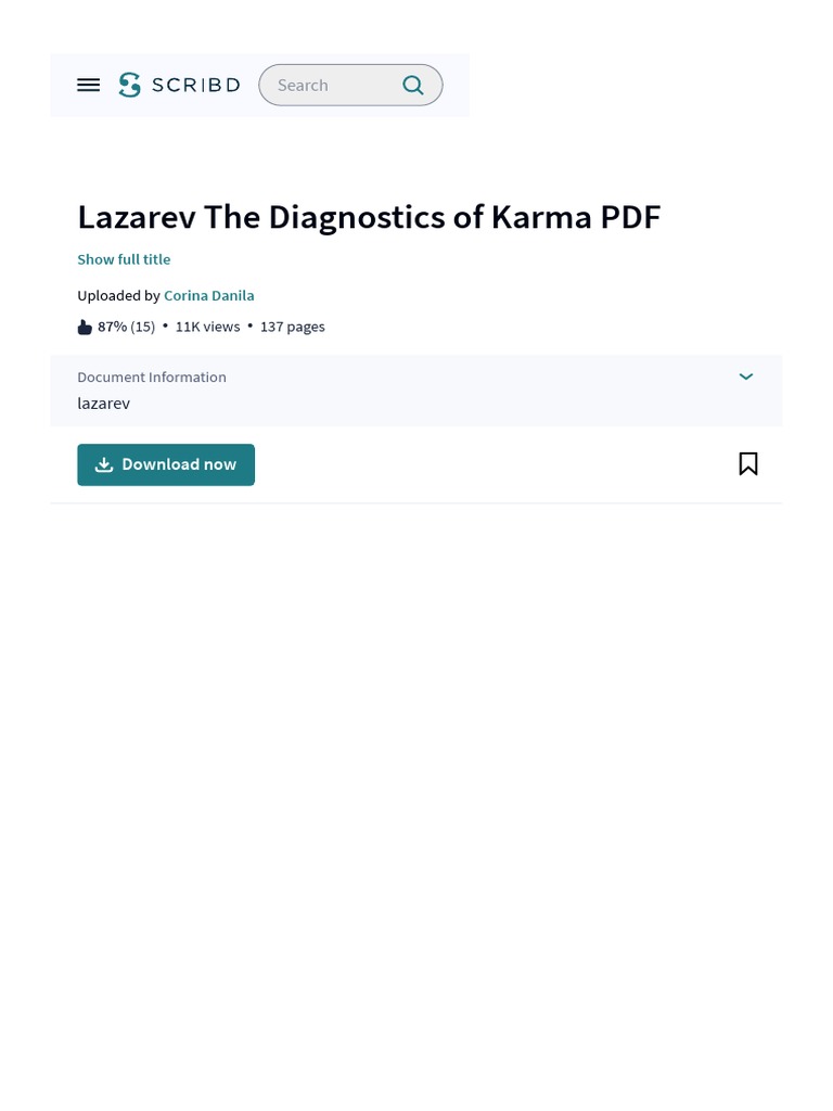 Lazarev The Diagnostics of Karma PDF: Search | PDF | Mind | Thought