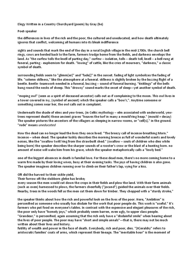 Elegy Notes | PDF