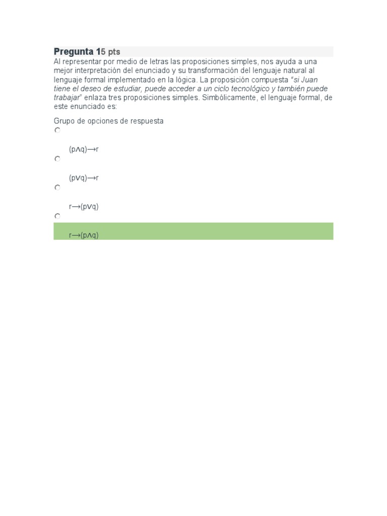 Examen Final de Logica de Programacion | PDF | Proposición | Inferencia