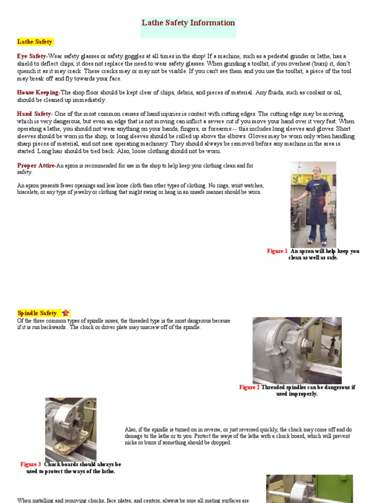Lathe Safety Information | PDF