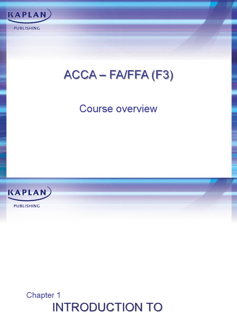 Acca - Fa/Ffa (F3) : Course Overview | PDF | Debits And Credits ...