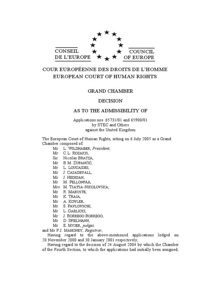 STEC AND OTHERS v. THE UNITED KINGDOM | PDF