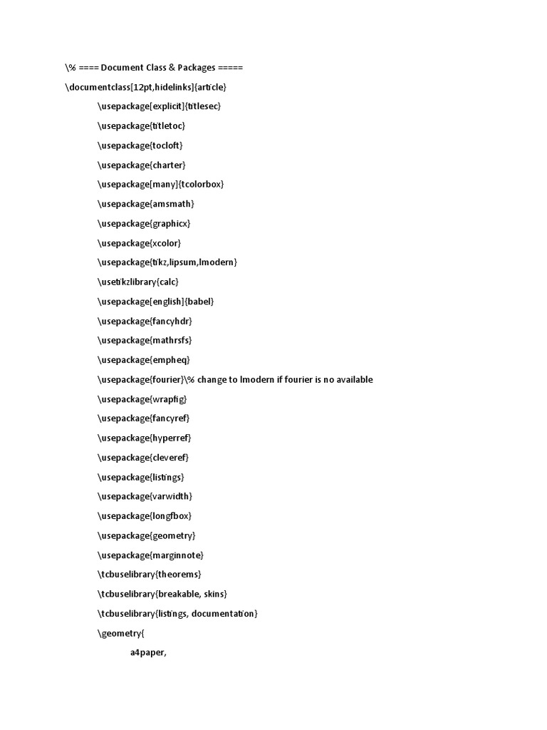 Document Class | PDF | Text | Typography