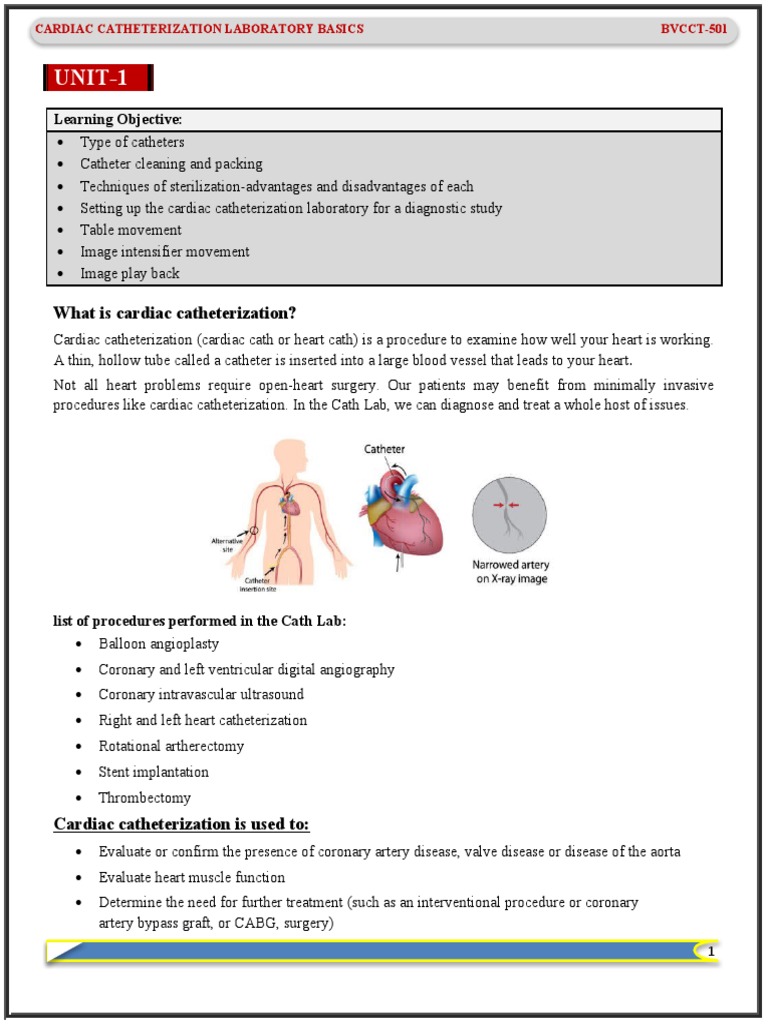 BVCCT-501 Cardiac Catheterization Laboratory Basics | PDF | Clinical ...