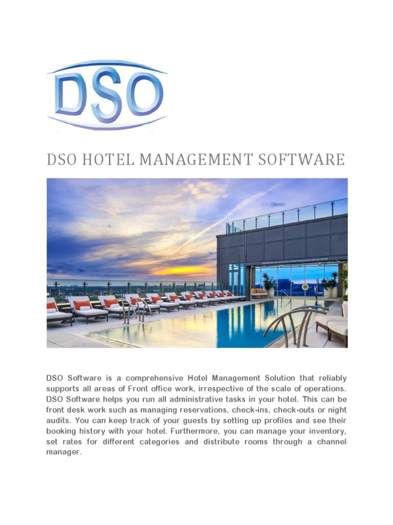 Dso Hotel Management Software Brouchure | PDF | Point Of Sale | Service ...