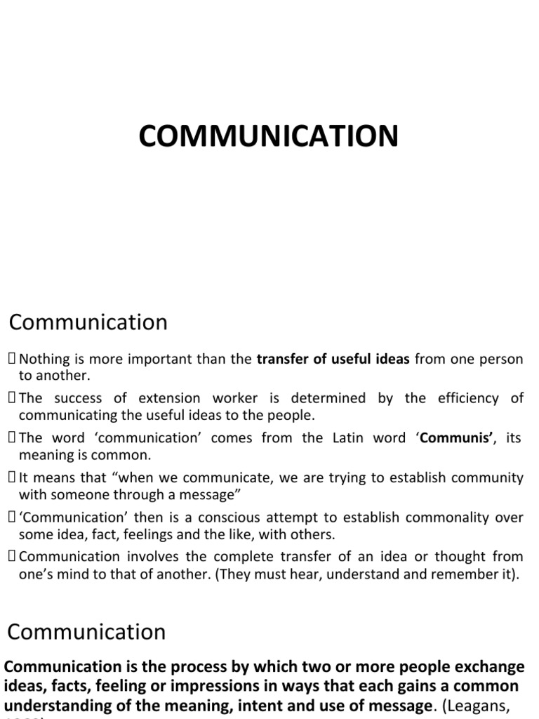 Communication 1class | PDF | Communication | Information
