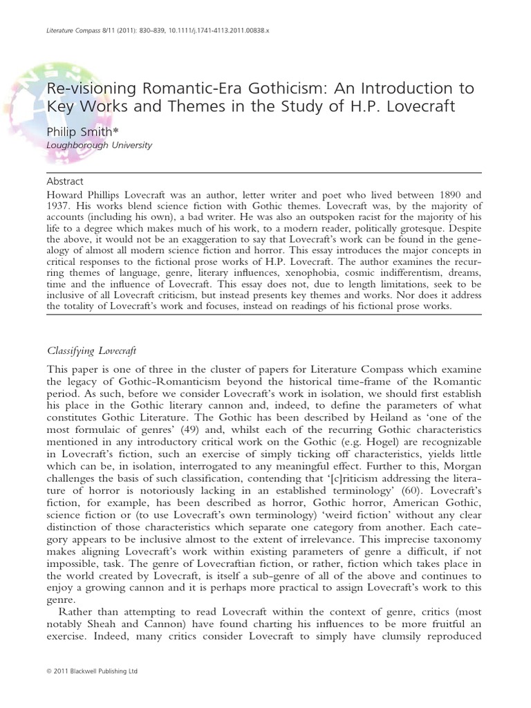 Lovecraft PDF | PDF | H. P. Lovecraft | Gothic Fiction