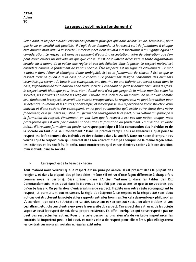 Le respect, fondement de la société | PDF | Justice | Crime et violence
