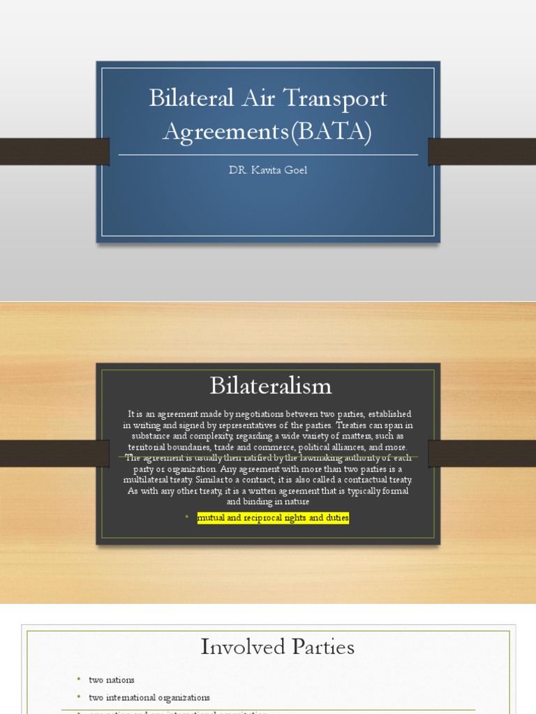 Bilateral Air Transport Agreement (BATA) | PDF | Treaty | Airlines