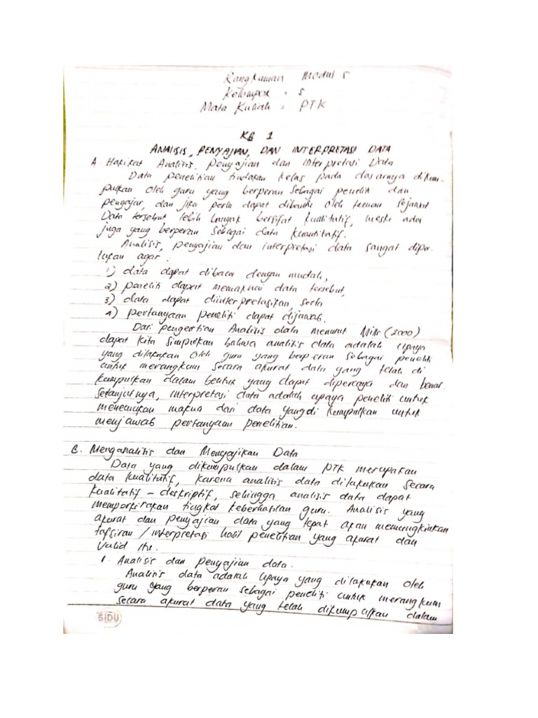 MODUL 5 KB 1 Dan 2 PTK | PDF