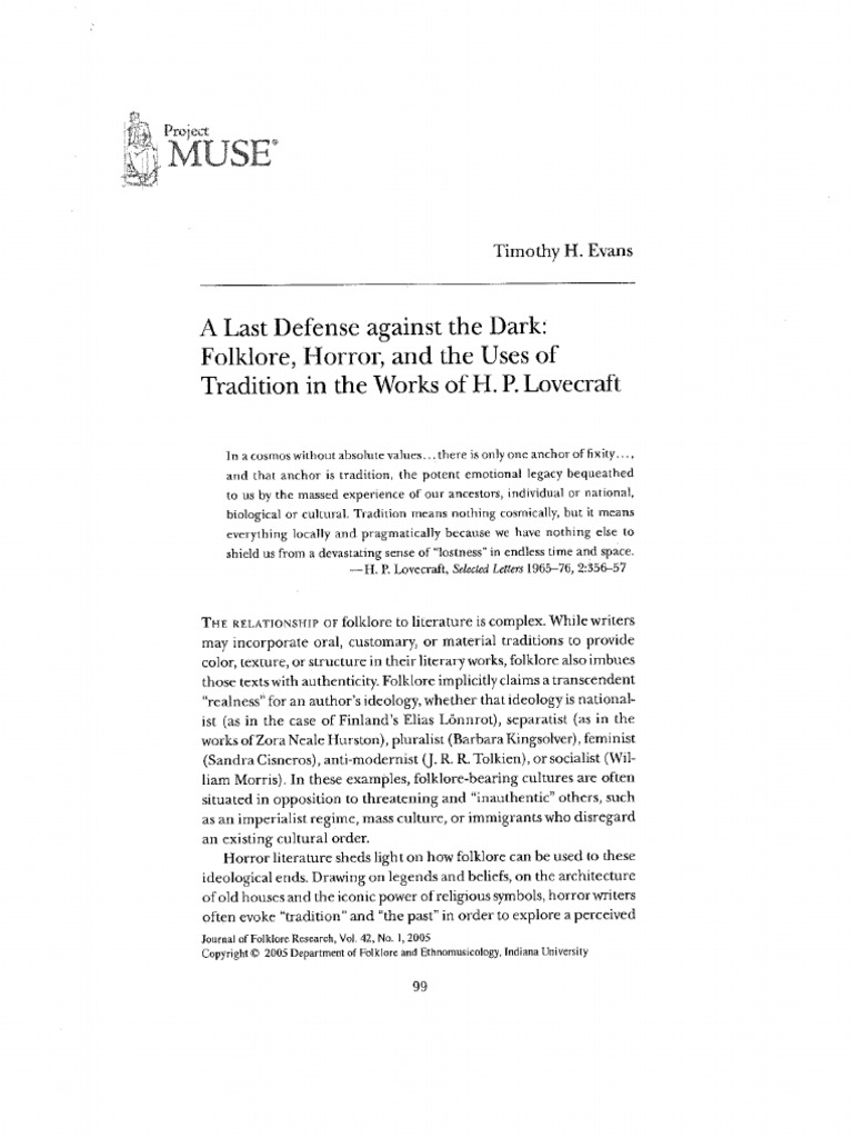 A Last Defense Against The Dark Folklore | PDF