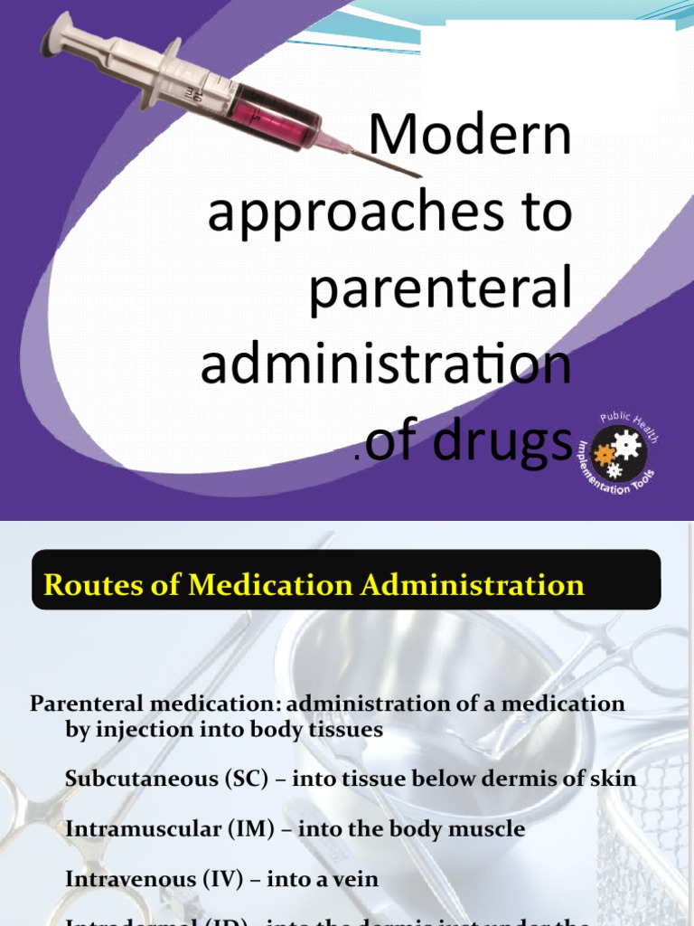 Modern Approaches To Parenteral Administration of Drugs | PDF ...