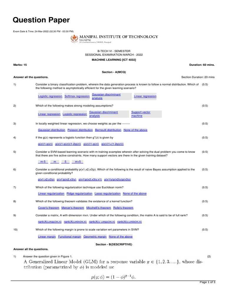 Machine Learning | PDF | Regression Analysis | Logistic Regression Machine Learning | PDF | Regression Analysis | Logistic Regression