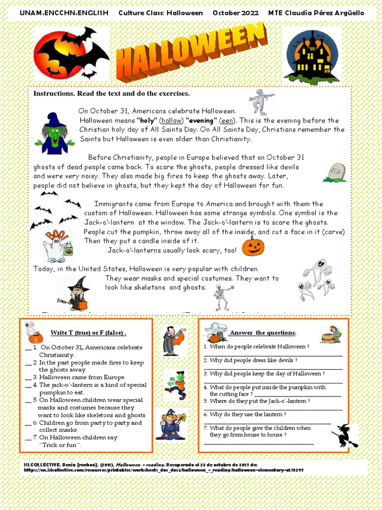 Halloween READING For Intermediate Levels | PDF | Halloween | Folklore
