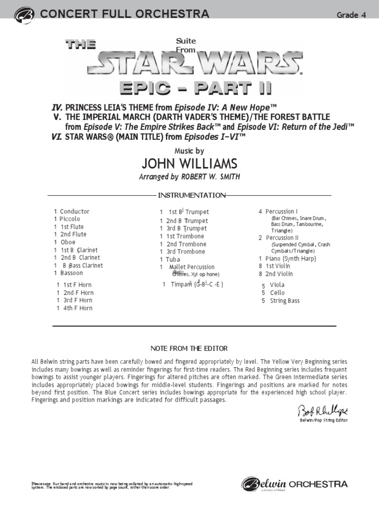 John Williams: IV. VI | PDF | Star Wars | Musical Instruments