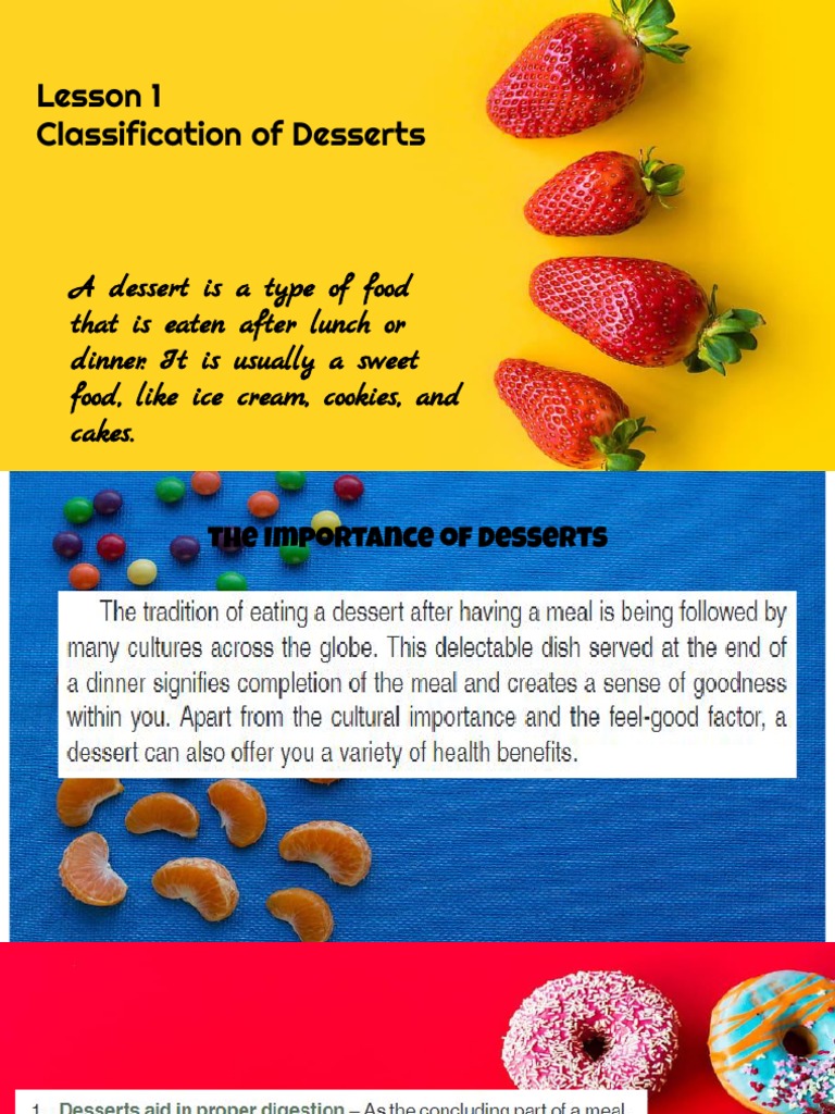 Lesson 1 Classification of Desserts | PDF