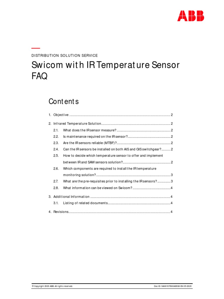 FAQ Swicom With IR Temperature Sensors | PDF | Infrared | Electrical ...