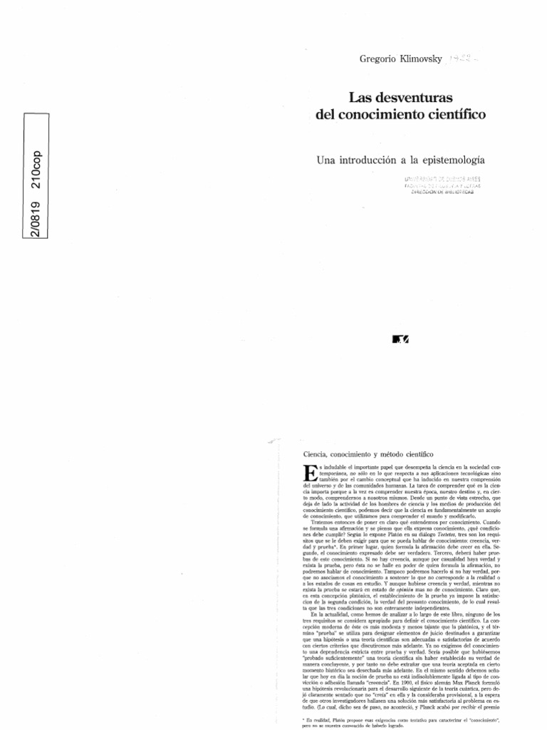 Klimovsky (1997) Cap 1 | PDF