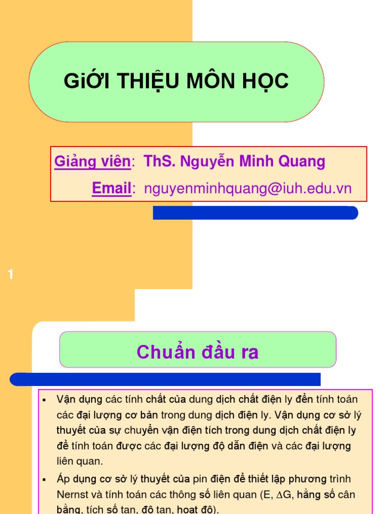 Giới Thiệu Môn Học: Giảng Viên: Ths. Nguyễn Minh Quang Email ...