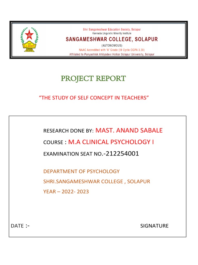 Project Report Format Sem 2 | PDF | Self Concept | Self