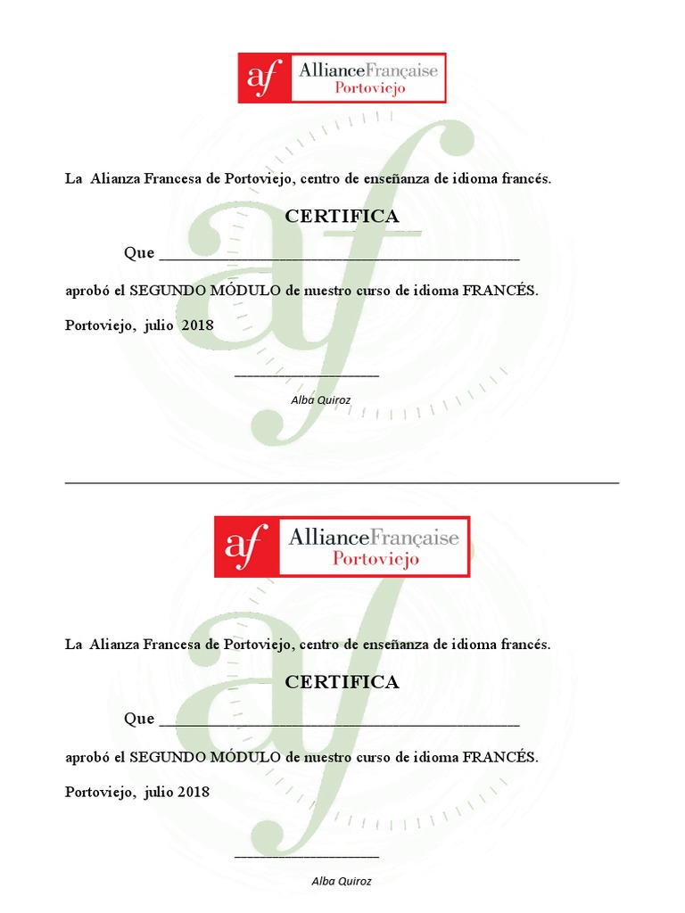 Modelo Certificado - Modulo 2 | PDF
