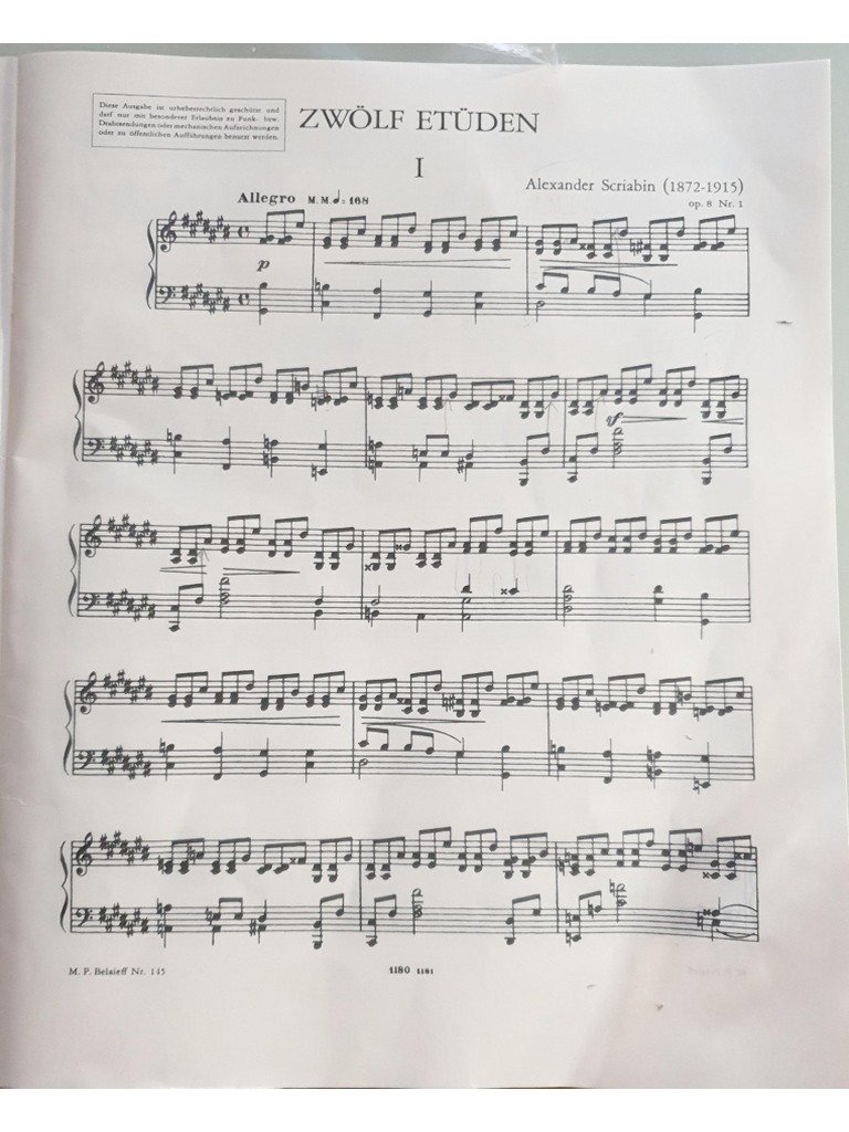 Scriabin 1 Studio Op.8 | PDF