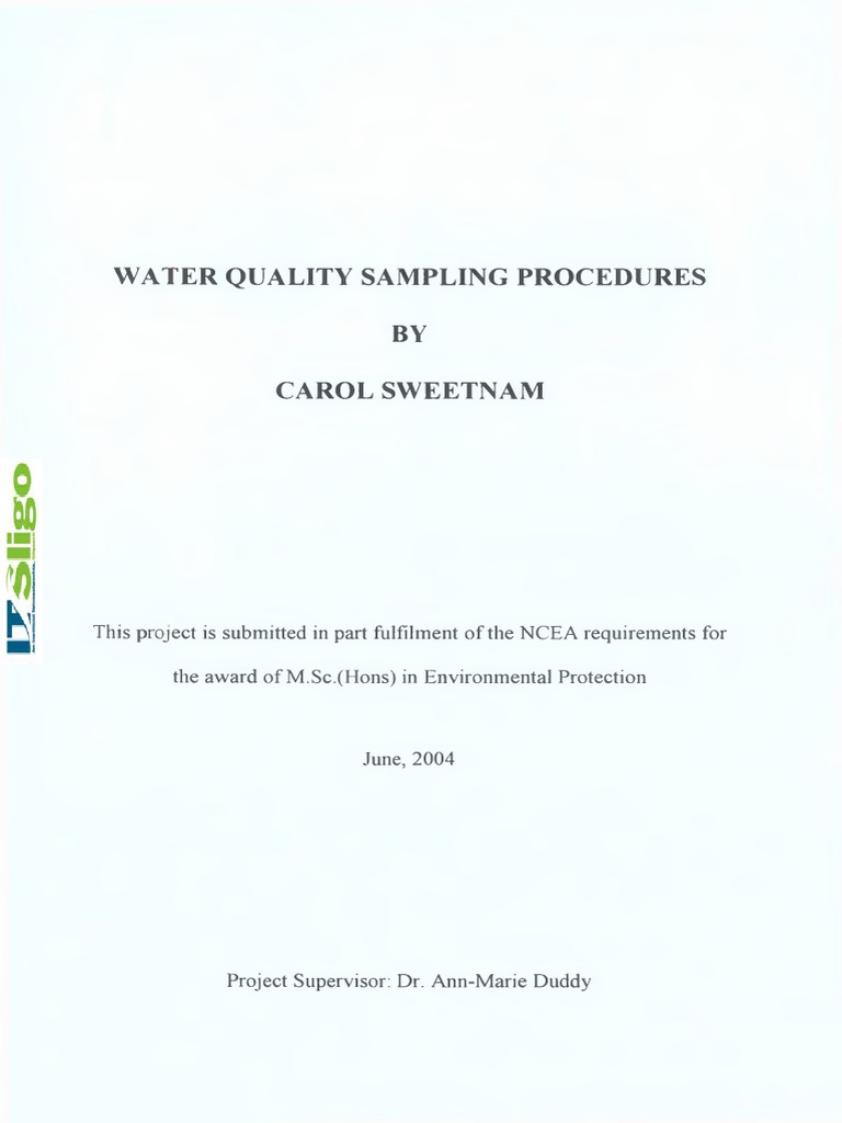 Water Quality Sampling Procedures Guide | PDF | Water Quality | Sanitation
