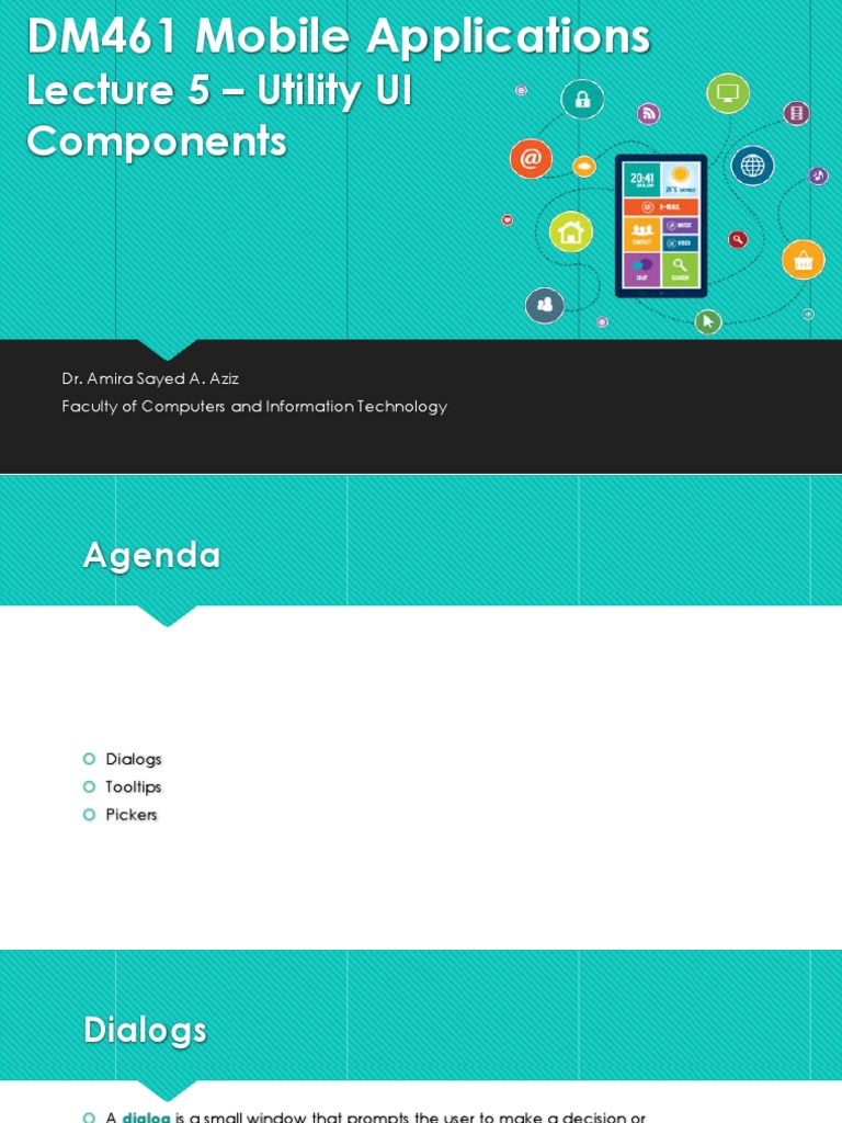 Mobile Applications Lecture 5 - Utility UI Components | PDF