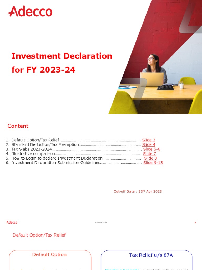 FY 2023-24 Investment Declaration Guide | PDF