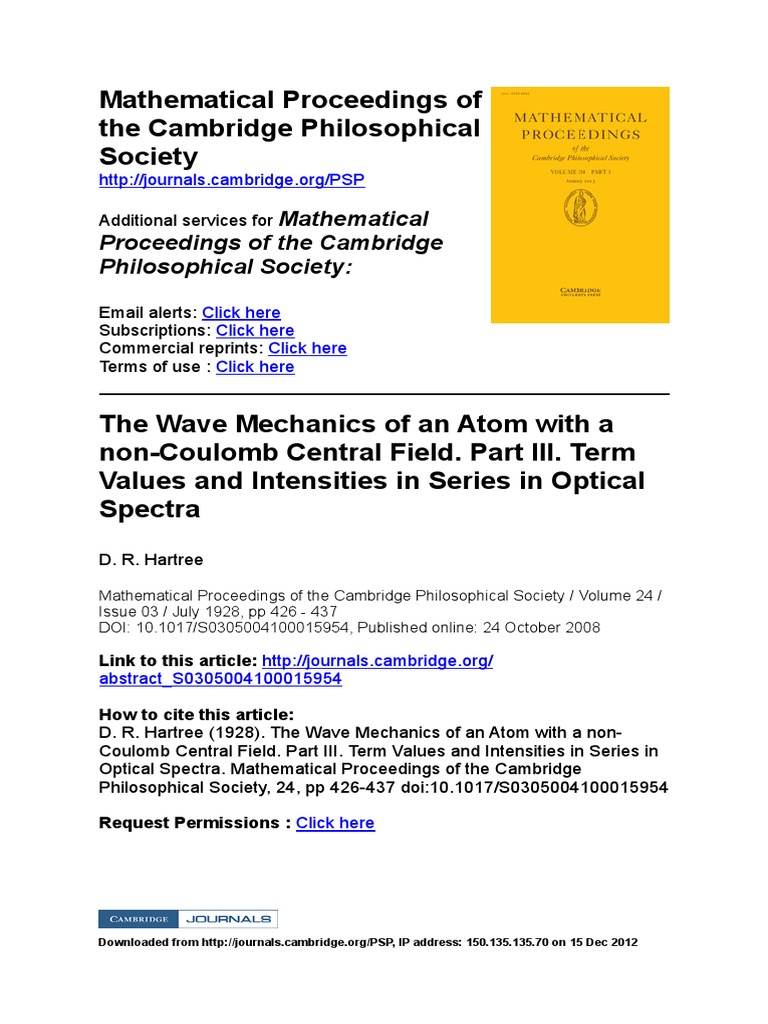 Mathematical Proceedings of The Cambridge Philosophical Society | PDF ...