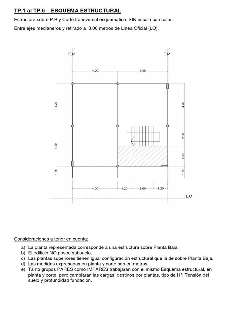TP.1-6 Estructura PB y corte esquemático | PDF